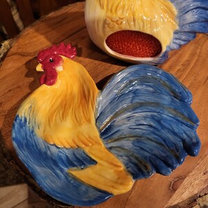 Vintage Cracker Barrel Rooster Sponge Dish & Plate - Etsy