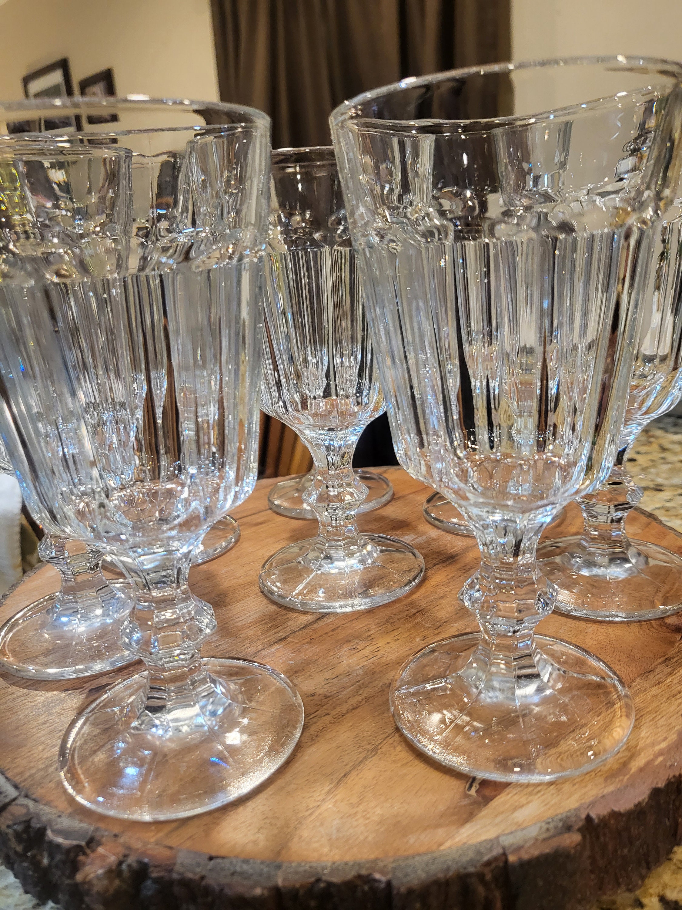 Set of 8 Vintage Crystal Wine Goblets - Etsy