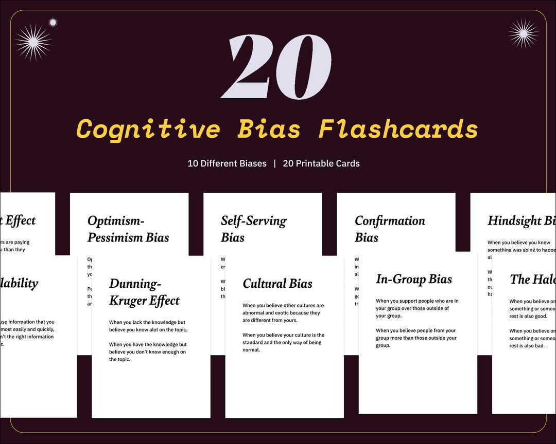 Cognitive Bias Flashcards Basic Pack - Etsy