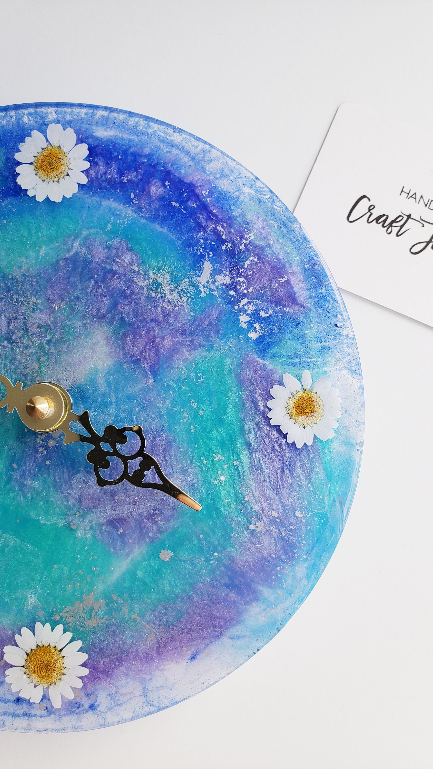 Blue Daisy Clock 18cm Wedding/ Housewarming/ Anniversary/ - Etsy