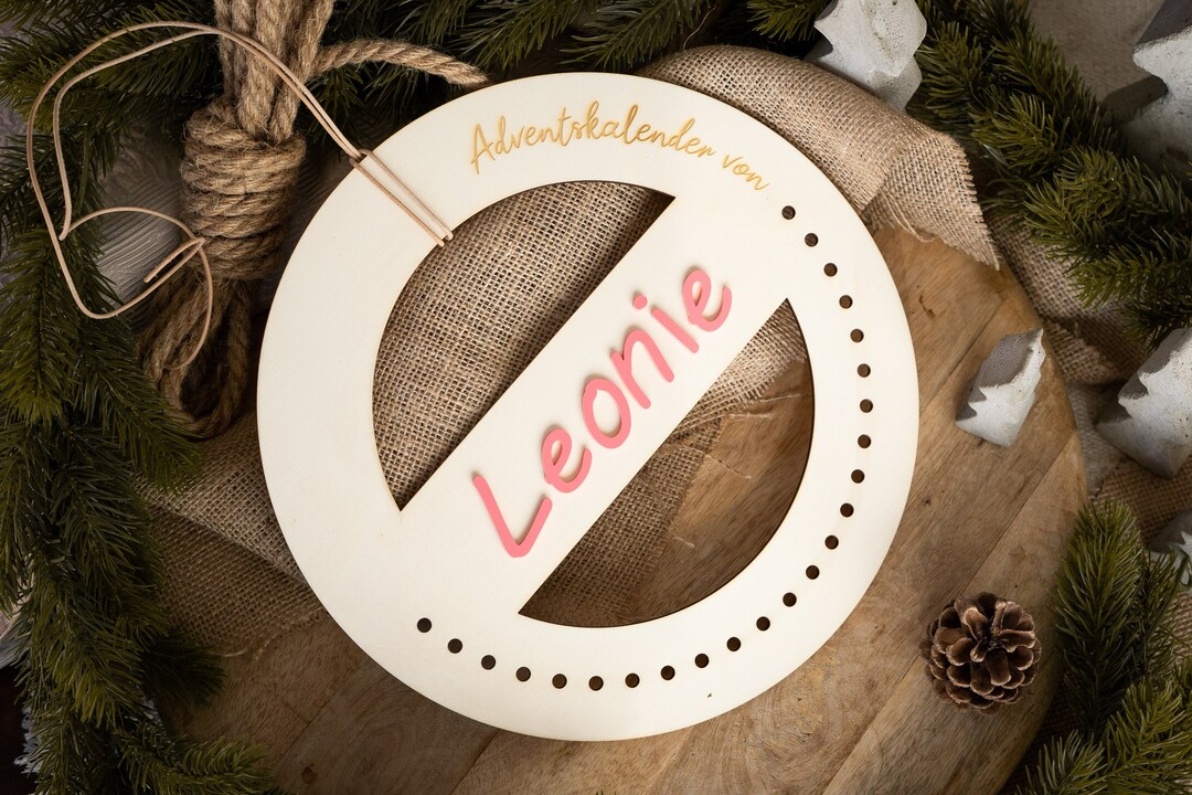 Round Personalized Advent Calendar With Name, Christmas, Advent ...