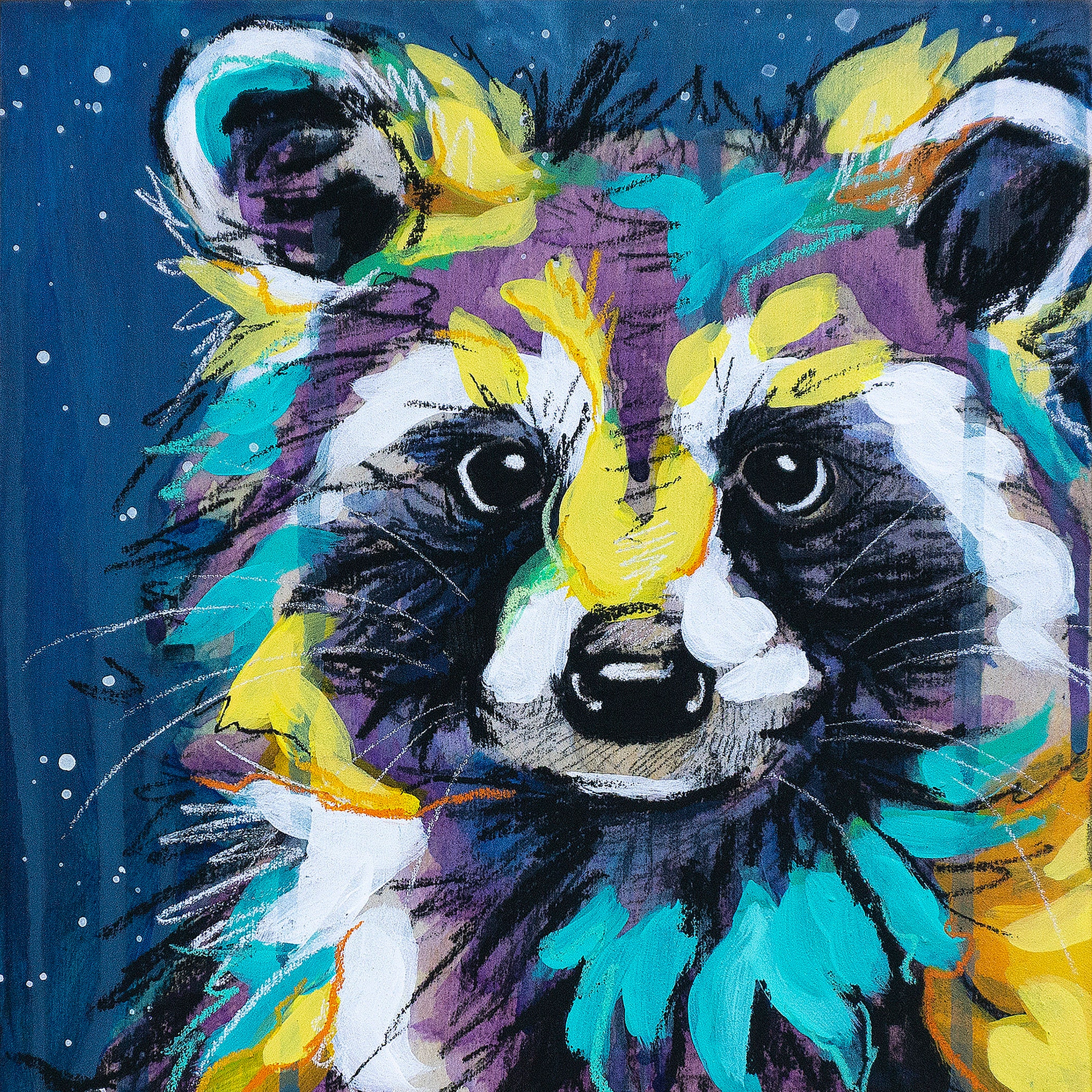 Raccoon Art Print, Colorful Trash Bandit Painting, Wildlife Decor - Etsy