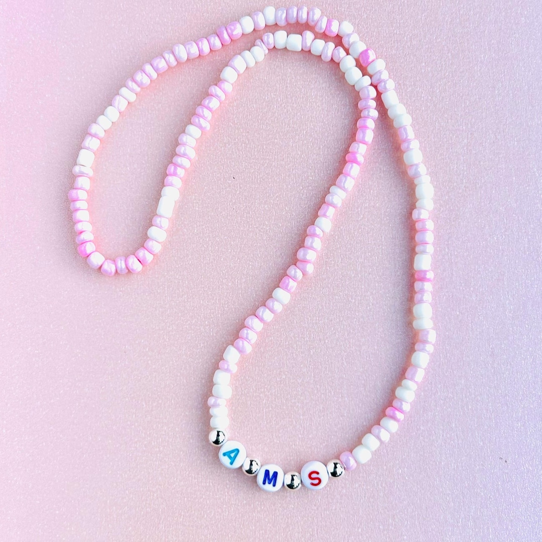 Girls Beaded Necklace for Kids, Personalized Beaded Necklaces for Girls ...