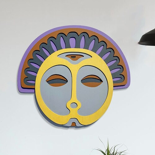 Decorative Mask Living Room Wall Decor Pop Art Wood Wall - Etsy
