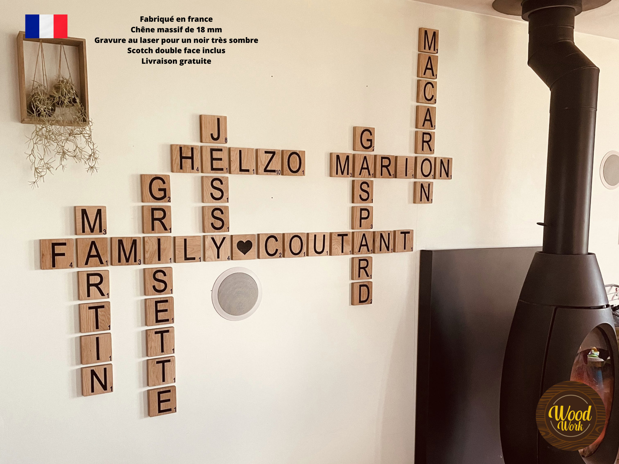 Lettre de Scrabble géante, Décoration Murale Jeu de Scrabble, Prénom ...