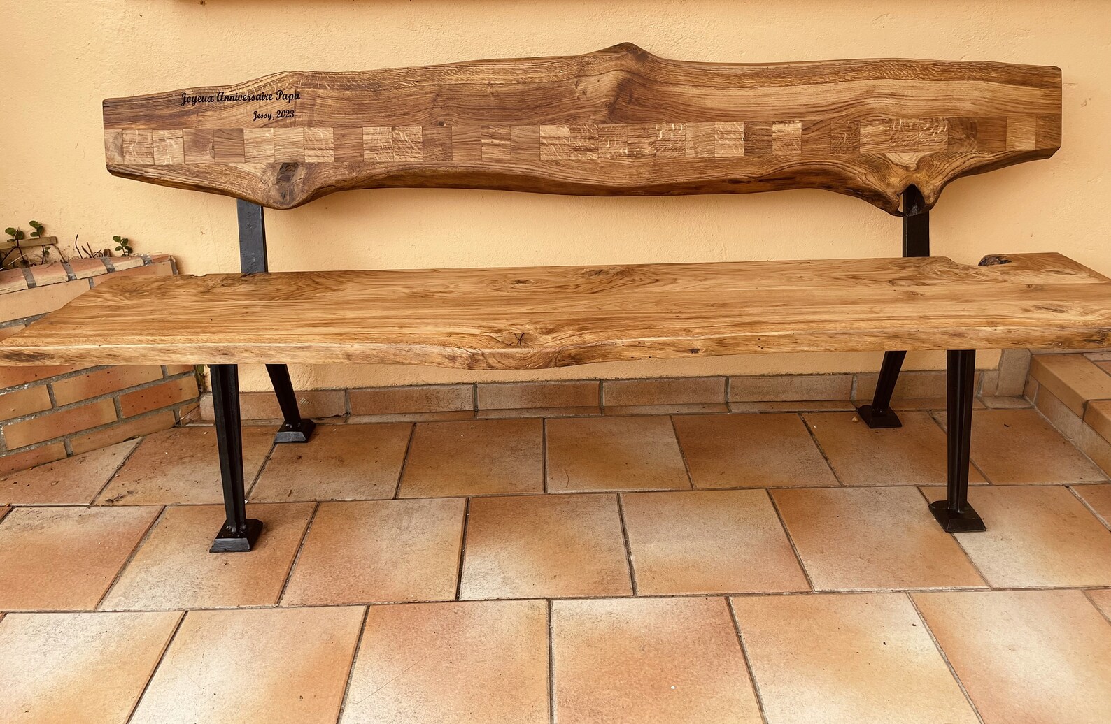 Live Edge Bench, Outdoor Bench, Solid Oak Bench, Garden Bench, - Etsy