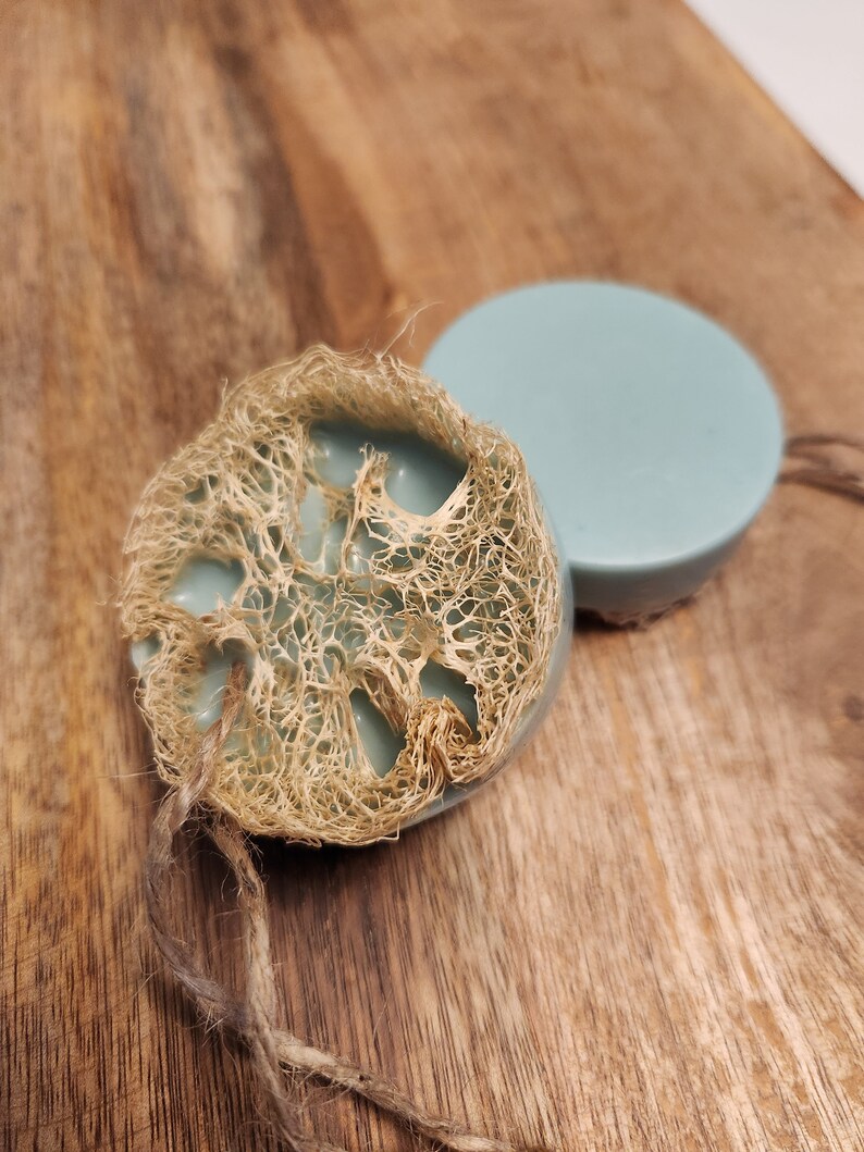 Peppermint Tea Tree Loofah Soap Scrubber- Small Batch - Natural Loofah ...