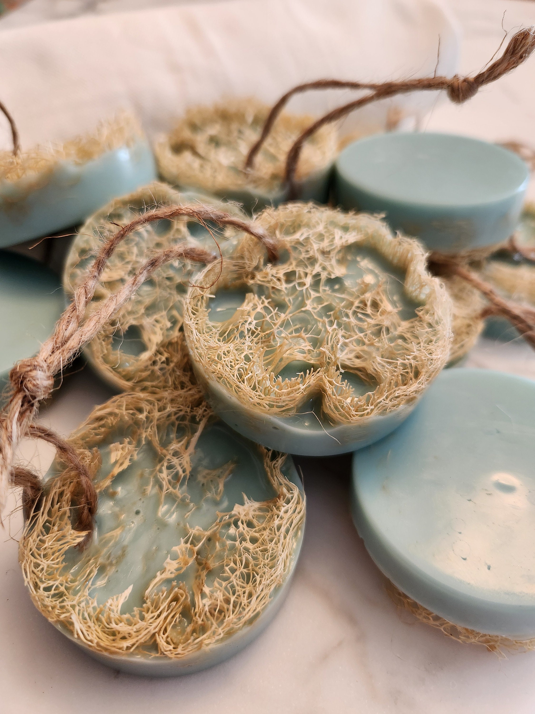 Peppermint Tea Tree Loofah Soap Scrubber Small Batch Natural Loofah ...