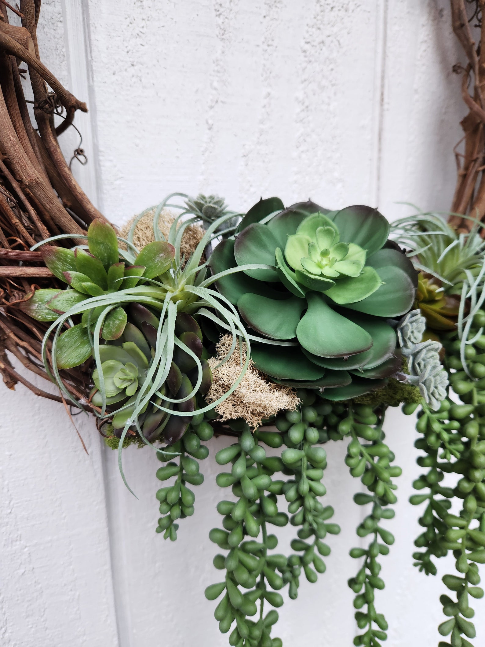 Front Door Wreath | Front Door Succulent Wreath | Succulent Decor ...