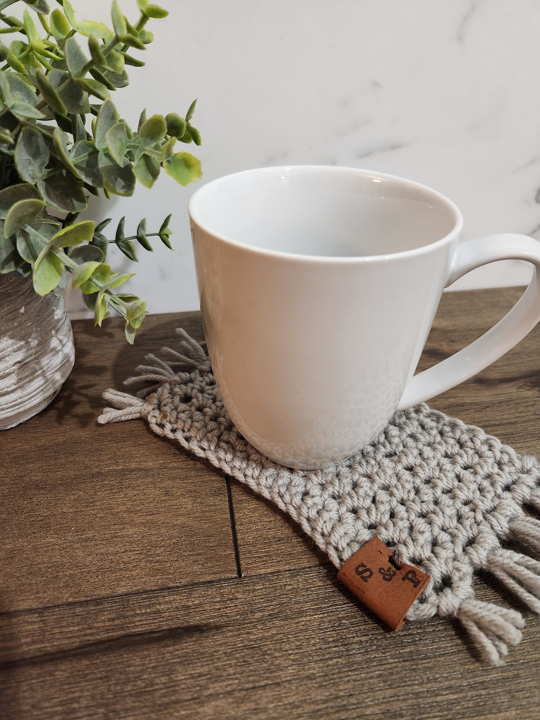 Hand Crochet Mug Rug Handmade Coaster Crochet Coaster Mug Rug Table ...