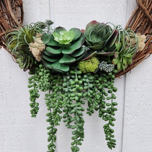 Front Door Wreath | Front Door Succulent Wreath | Succulent Decor ...