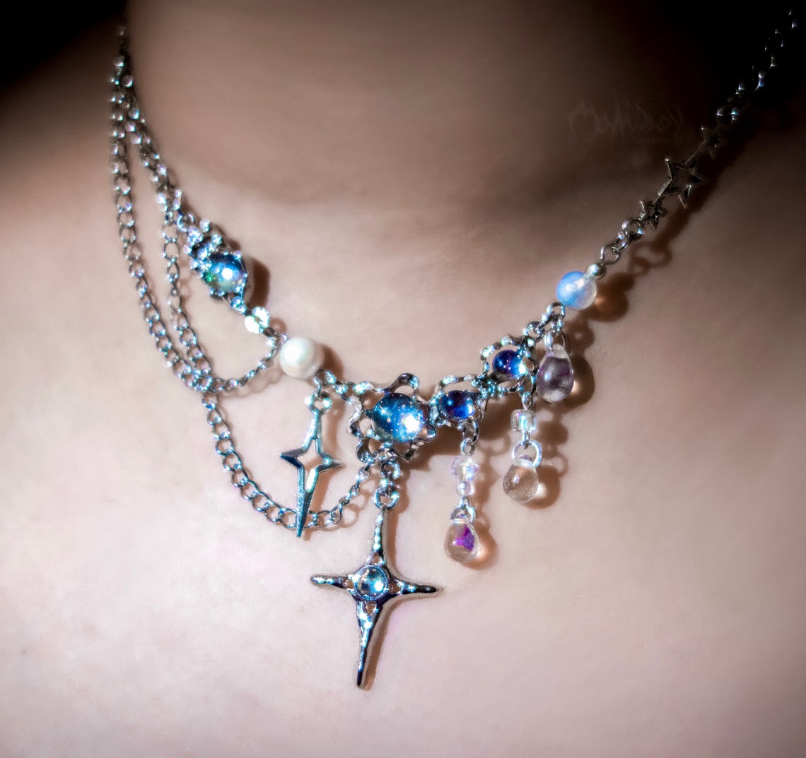 Chrome Star Necklace, Cyber Y2k Futuristic Cybercore Frutiger Aero ...