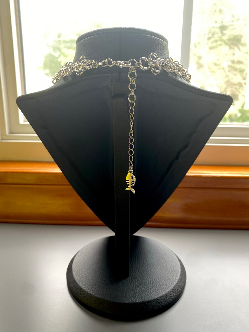 Opalite Cyber Y2k Chainmail Star Necklace Choker, Futuristic Cybercore ...