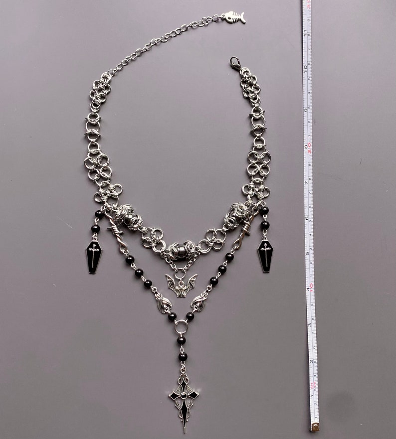 Malleus Maleficarum Gothic Chainmail Rosary Necklace Choker - Etsy