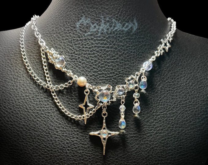 Chrome Star Necklace, Cyber Y2k Futuristic Cybercore Frutiger Aero ...