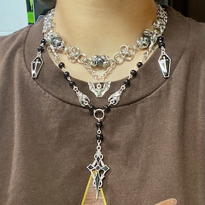 Malleus Maleficarum - Gothic Chainmail Rosary Necklace Choker Handmade ...
