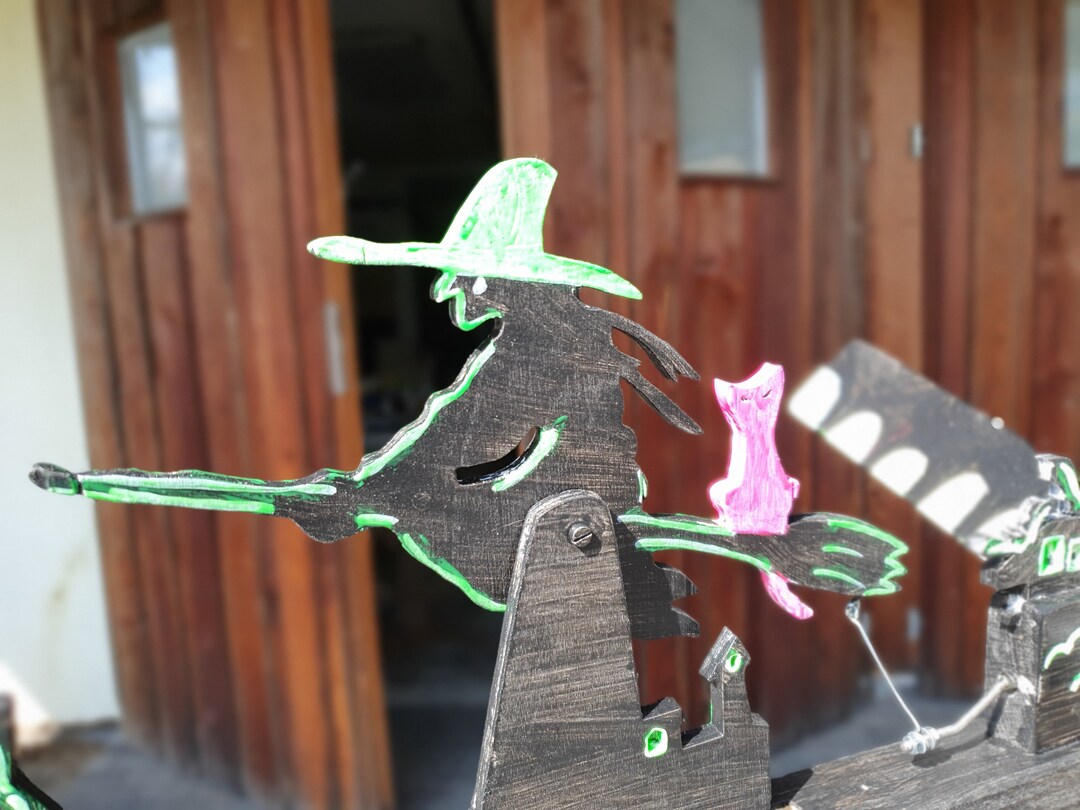 Halloween, Pinwheel, Wind Chime, Windmill, Whirligig flying Witch - Etsy