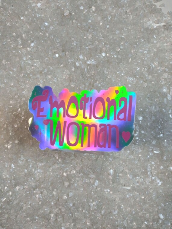 Emotional Woman Holographic Sticker Girl Boss Pink - Etsy