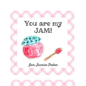 Printable Jam Valentine Template for Girls Printable Valentine Tag for ...