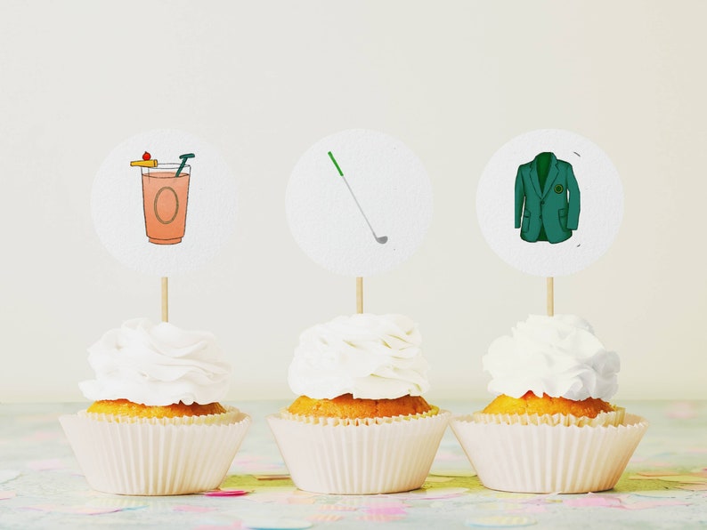 Printable Golf Masters Cupcake Toppers | Par Tee Cupcake Toppers ...