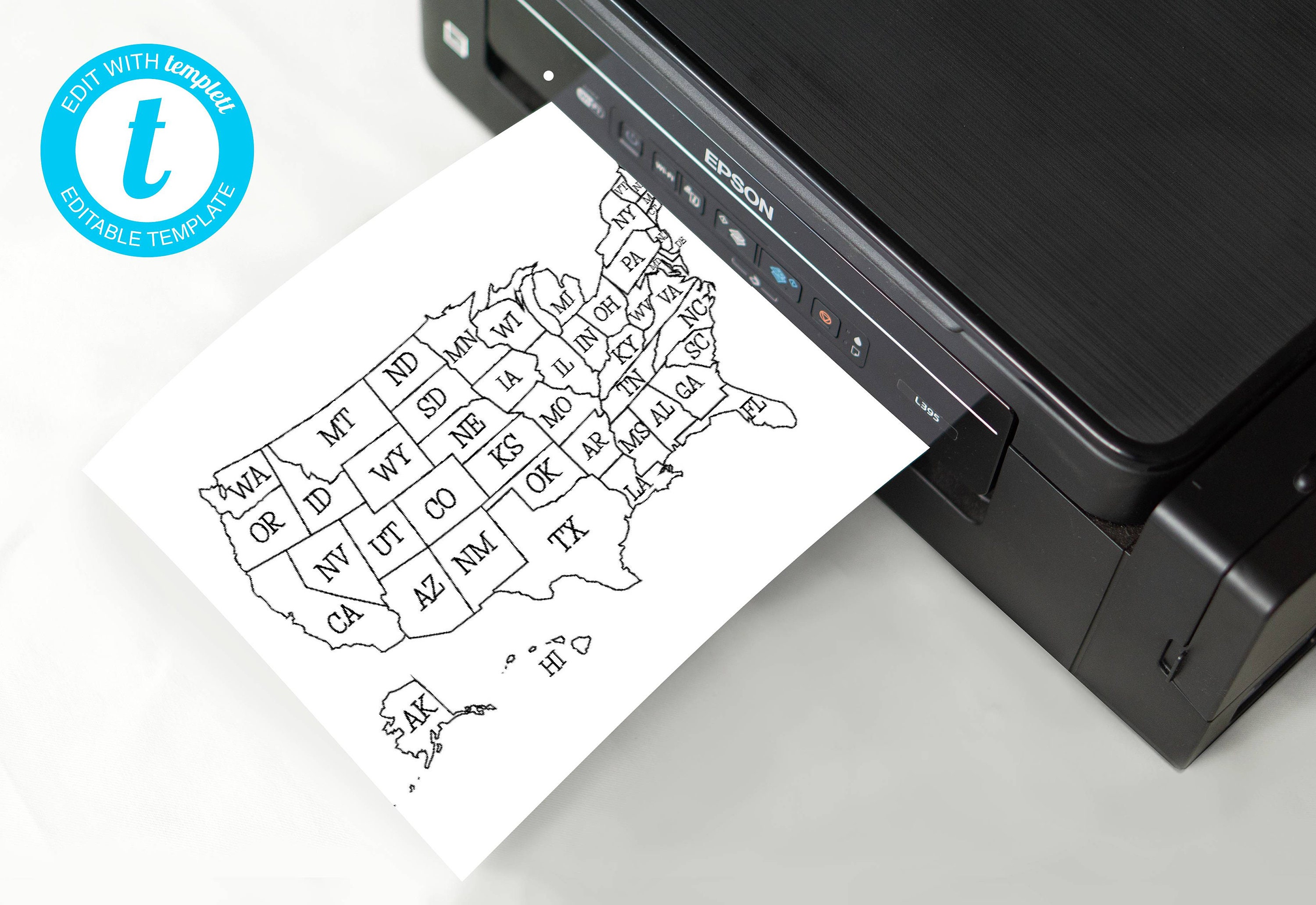 Printable US Map Coloring Page | Homeschool Coloring Sheet | US ...