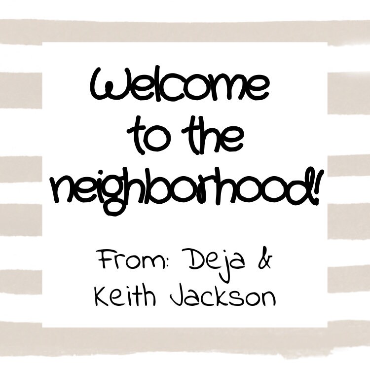 Printable Welcome to the Neighborhood Tag | Editable Text | Neutral ...