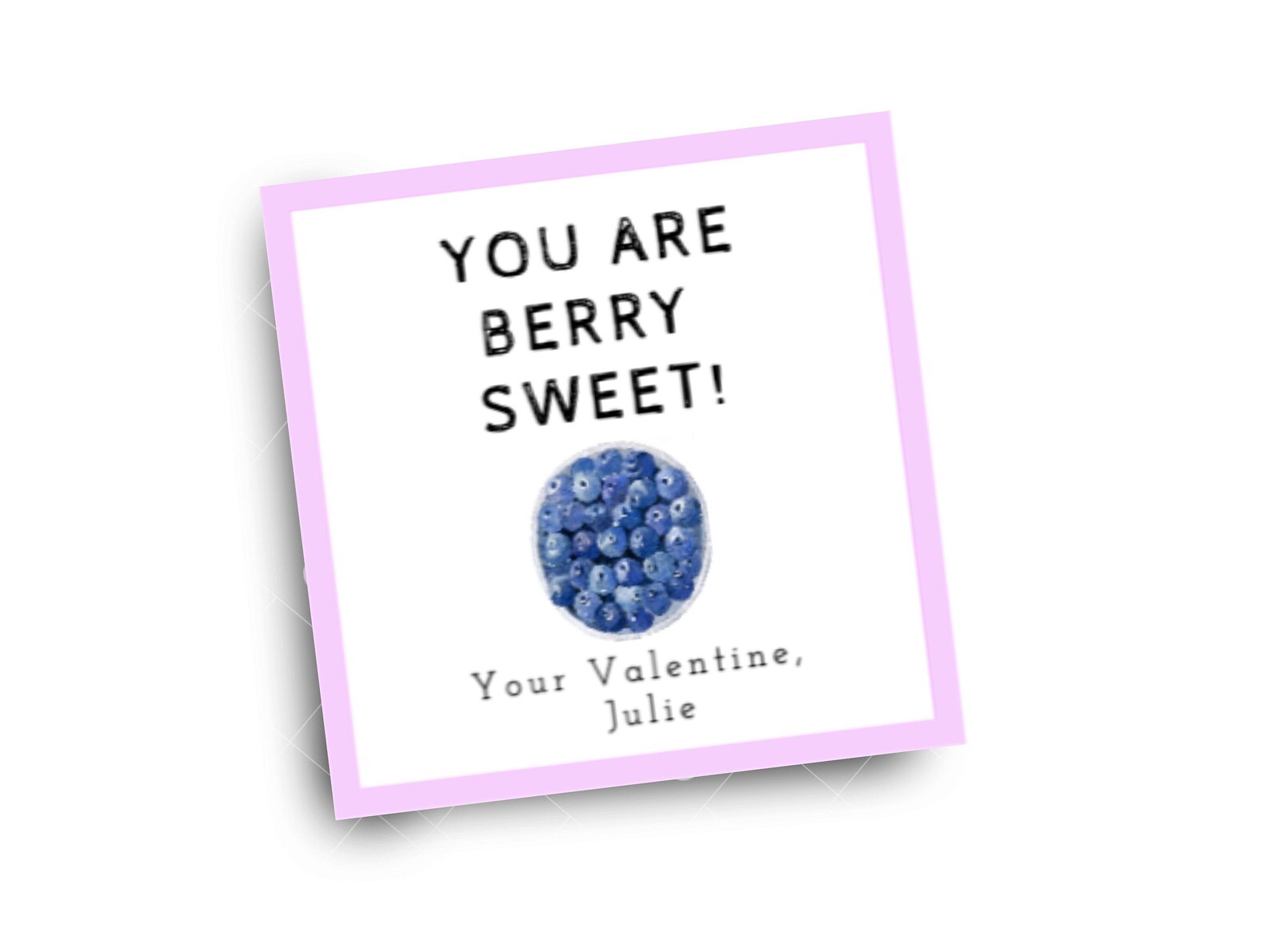 Berry Valentine Printable Tag, Edit From Home, Berry Sweet Teacher ...