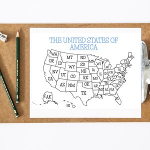 Printable US Map Coloring Page | Homeschool Coloring Sheet | US ...
