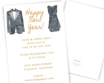 Printable New Years Dinner Party Invitation - Etsy