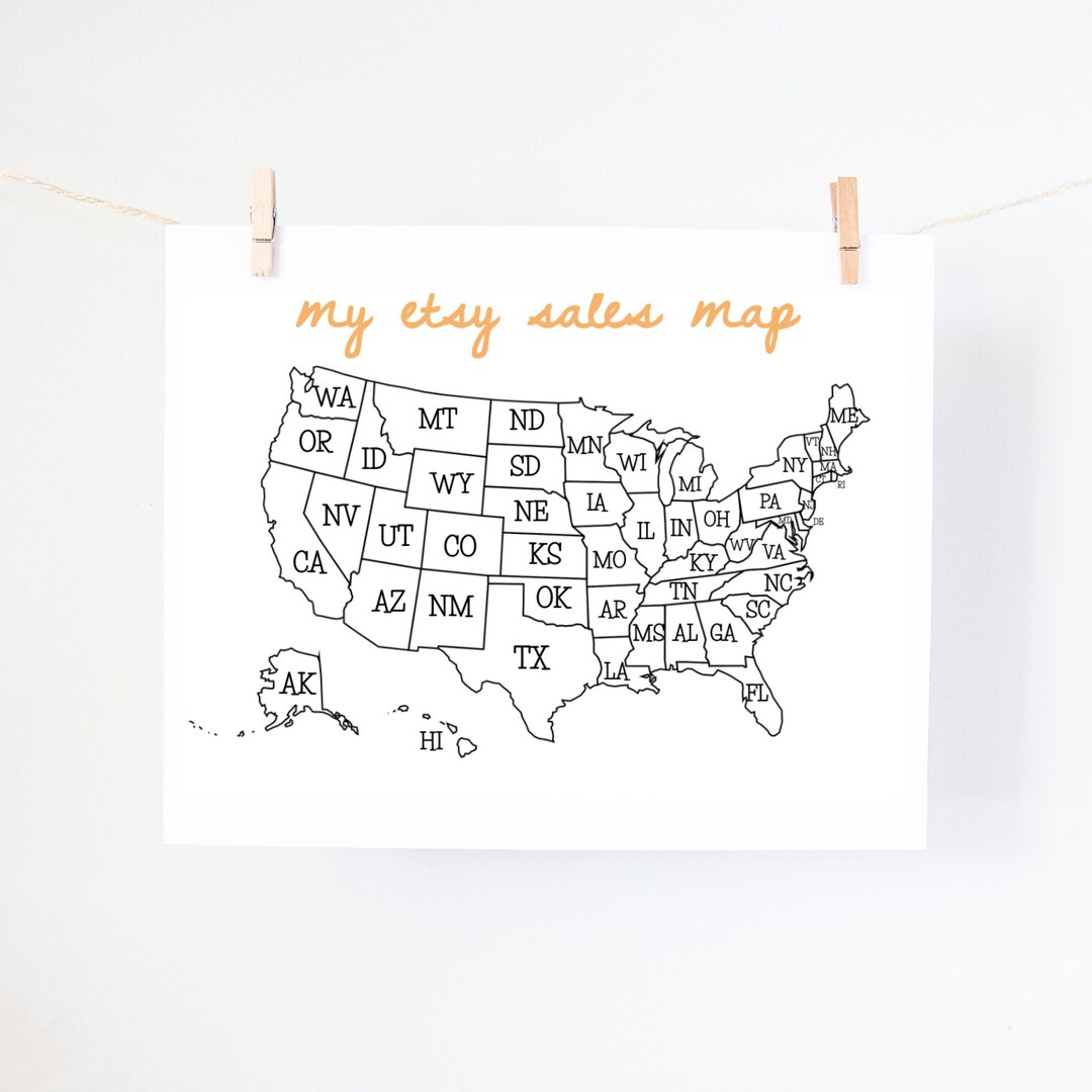 Us Sales Map | Etsy Sales Map | Map Coloring Page | Usa Sales Map ...