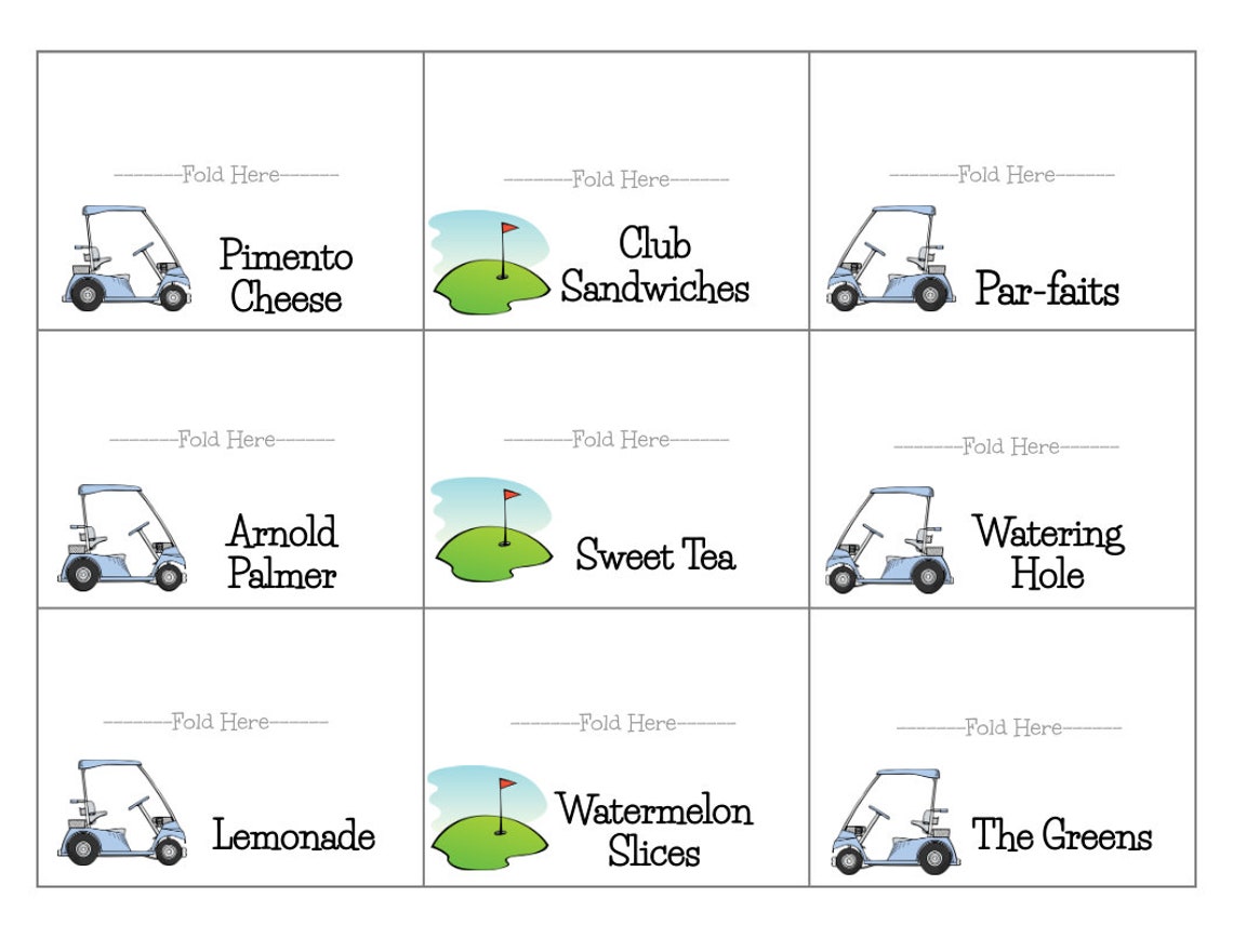 The Masters Watch Party Food Labels, Printable Masters Party Decor ...