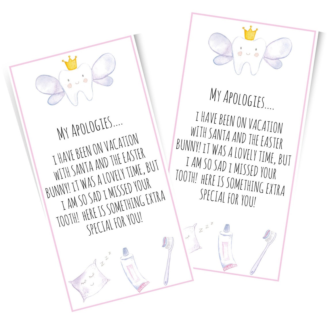 Tooth Fairy Apology Letter | Tooth Fairy Forgot Letter | Tooth Fairy ...