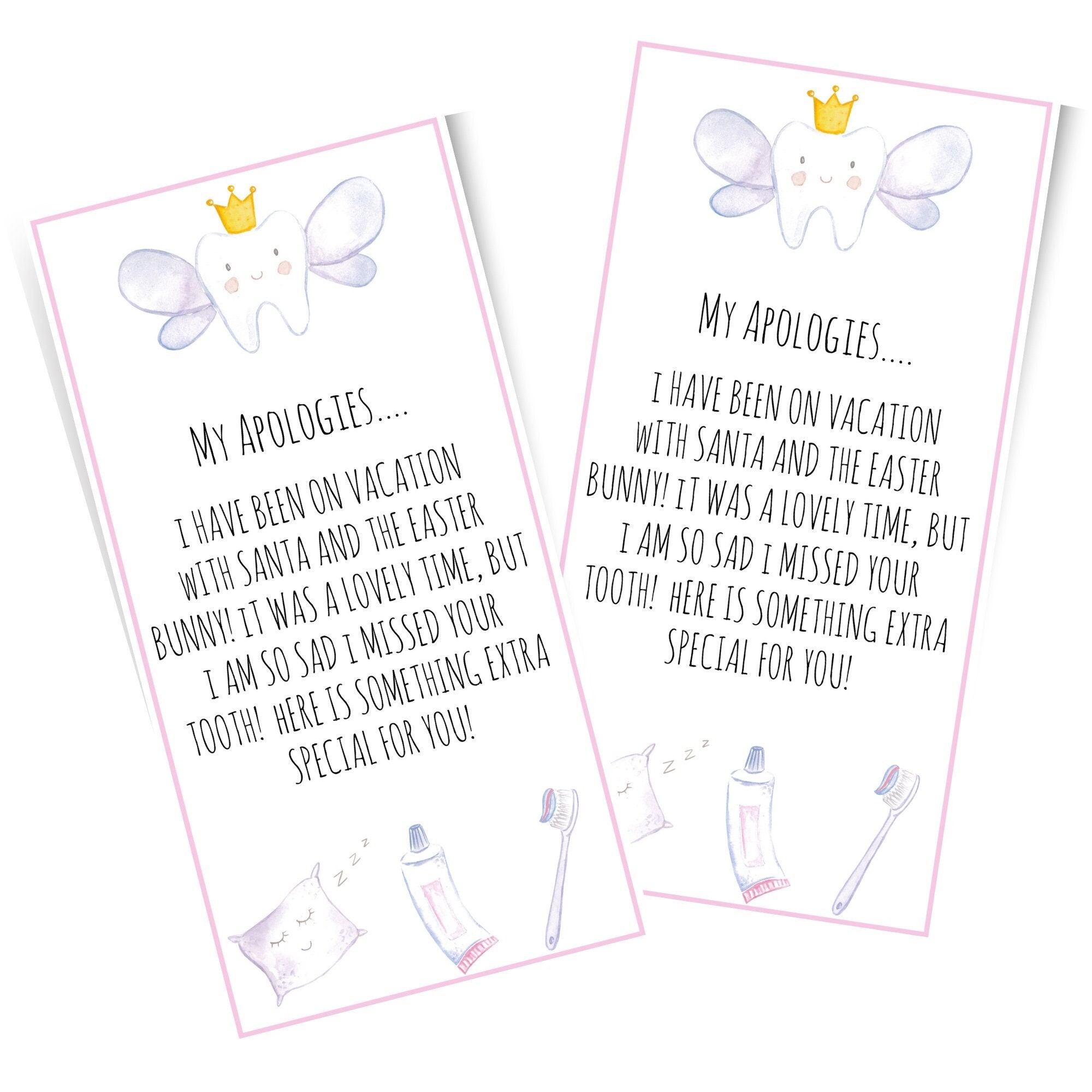 Tooth Fairy Apology Letter | Tooth Fairy Forgot Letter | Tooth Fairy ...