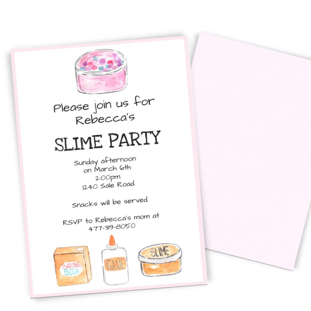 Science Birthday Party Invitation Slime Party Invitation Digital Slime ...