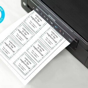 Printable New Neighbor Tag | Editable Text | Gift Tag | Neutral Color ...