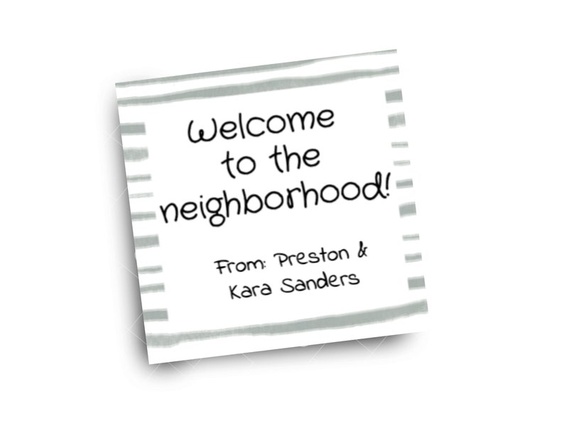 Printable New Neighbor Tag | Editable Text | Gift Tag | Neutral Color ...