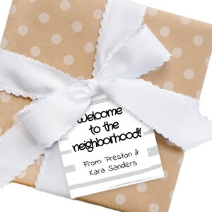 Printable New Neighbor Tag | Editable Text | Gift Tag | Neutral Color ...