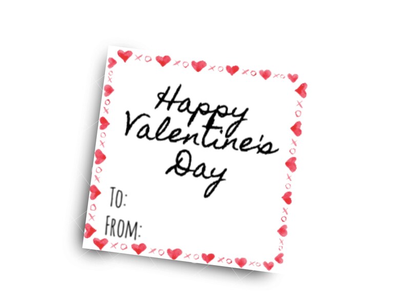 Printable XO Red Valentine Printable Valentine Tag for Gifts V Day ...