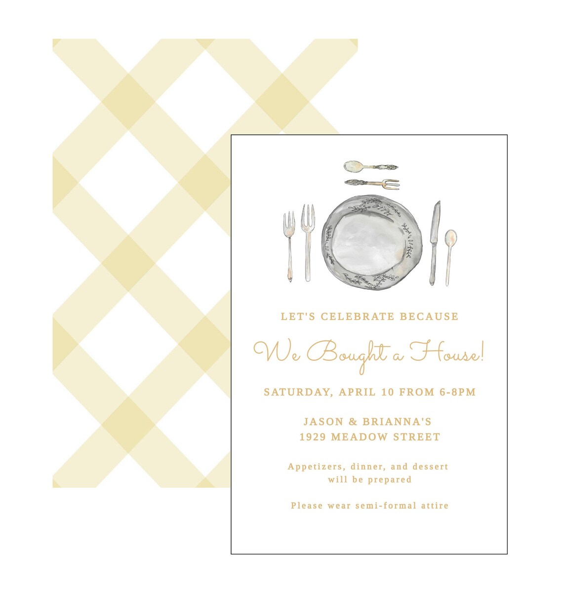 Printable Housewarming Invite Formal Dinner Bought a House | Etsy