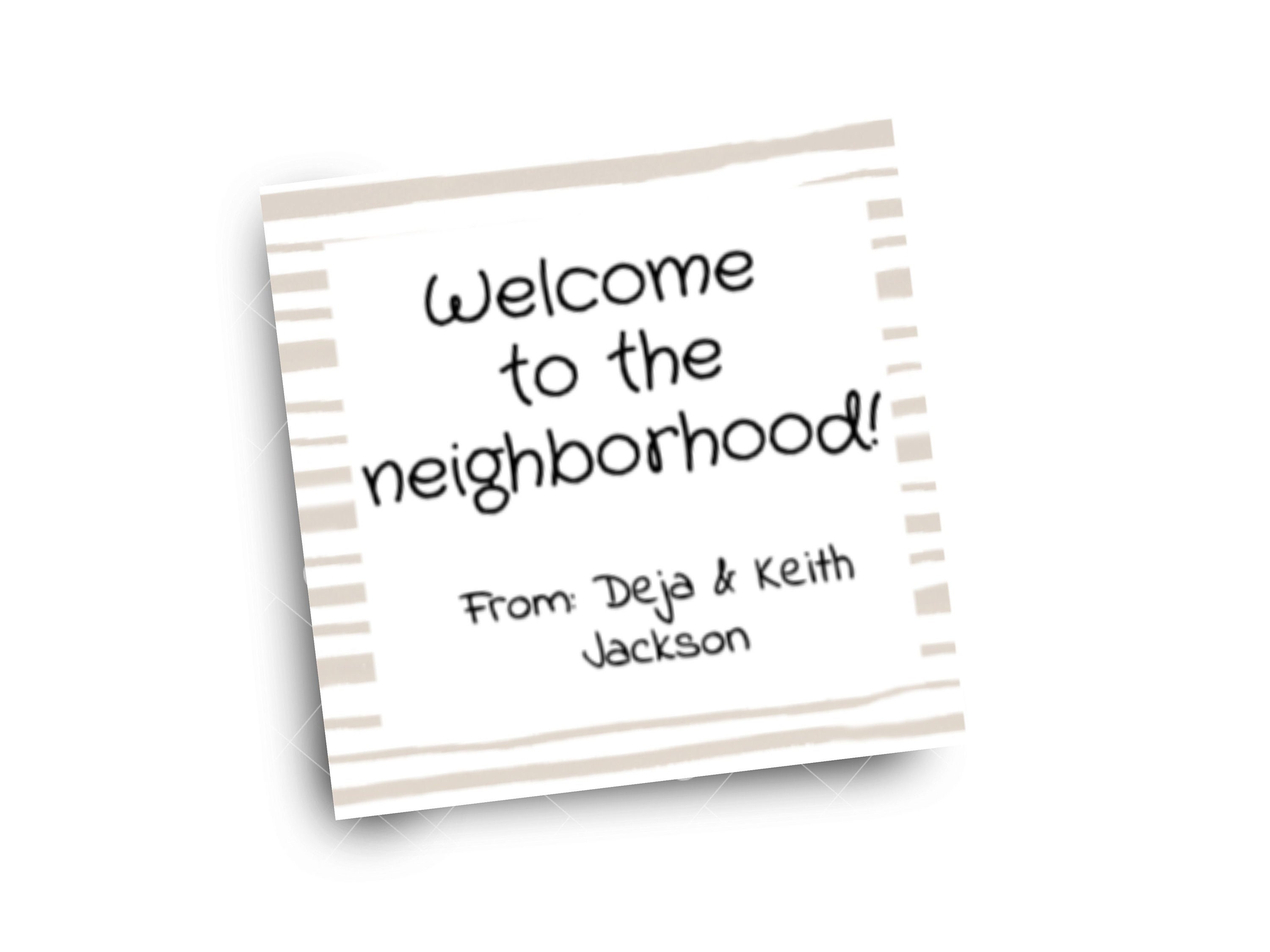 Printable Welcome to the Neighborhood Tag | Editable Text | Neutral ...