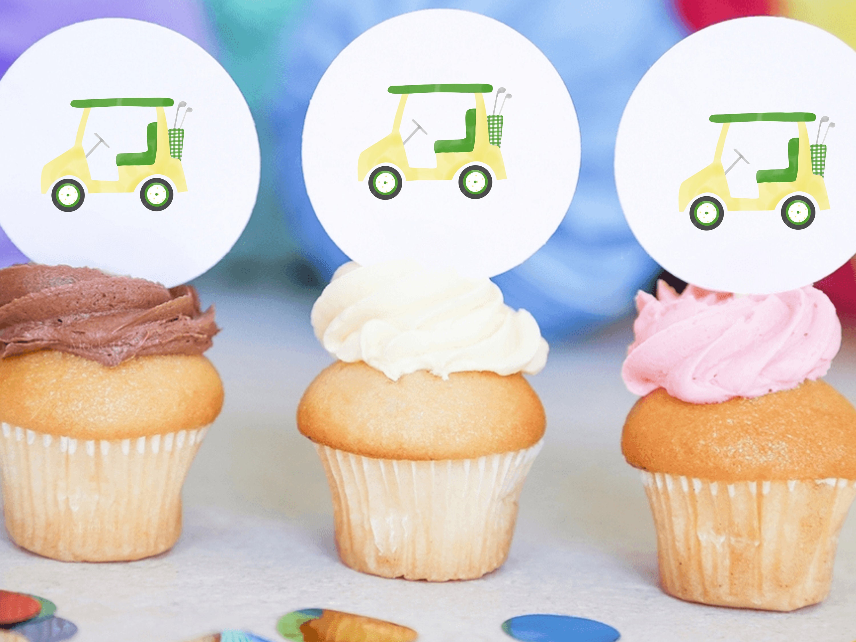 Printable Golf Masters Cupcake Toppers Par Tee Cupcake Toppers Masters ...
