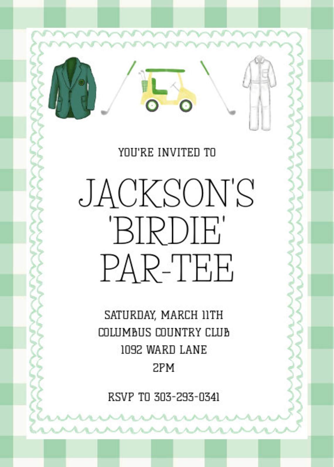 Digital Download Golf Birthday Invitation Golf Party Invitation Masters ...