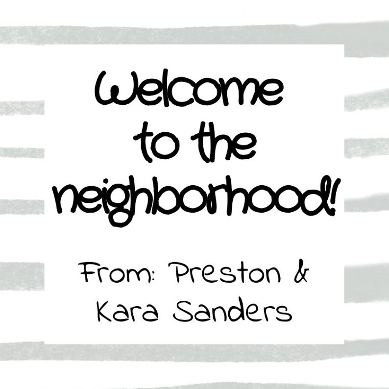 Printable New Neighbor Tag Editable Text Gift Tag - Etsy