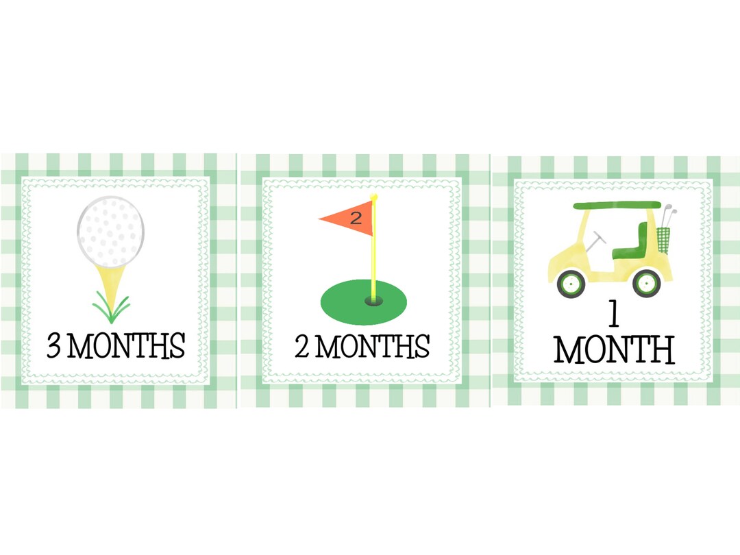 Golf Monthly Milestone Baby Printable Cards | INSTANT DOWNLOAD | Baby ...