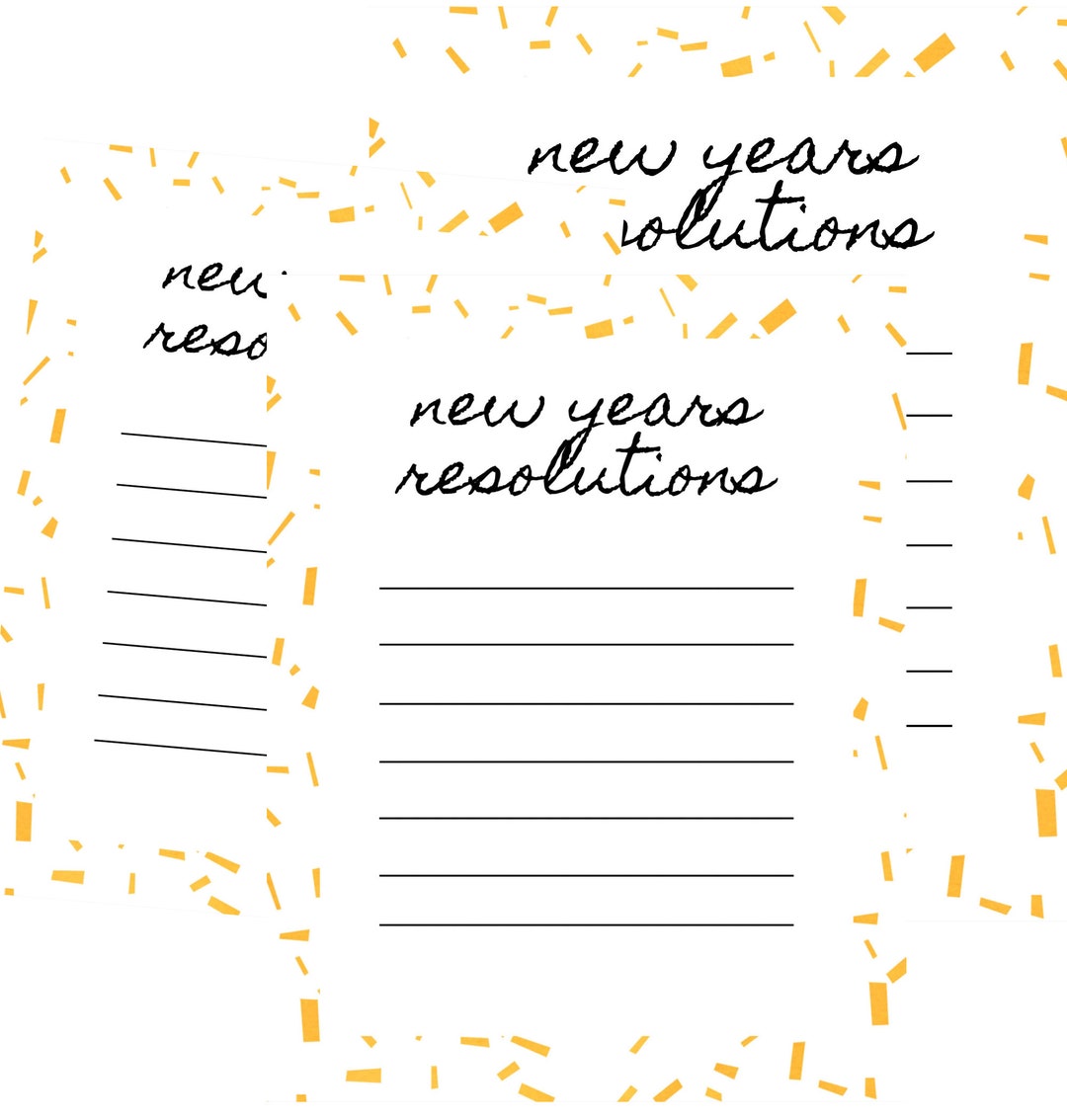 Printable New Years Resolution Sheet - Etsy