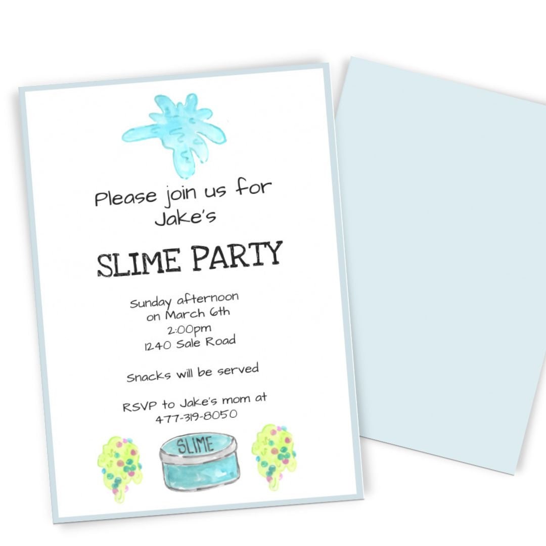 Slime Party Invitation Digital Printable Slime Birthday Invite Slime ...