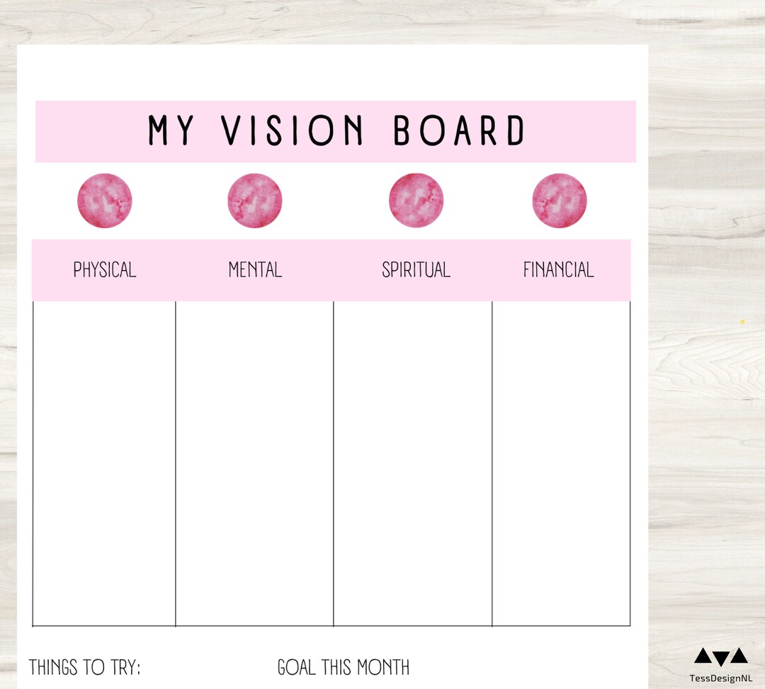 Vision Board pink Goal Setting Planner Vision Board - Etsy Canada