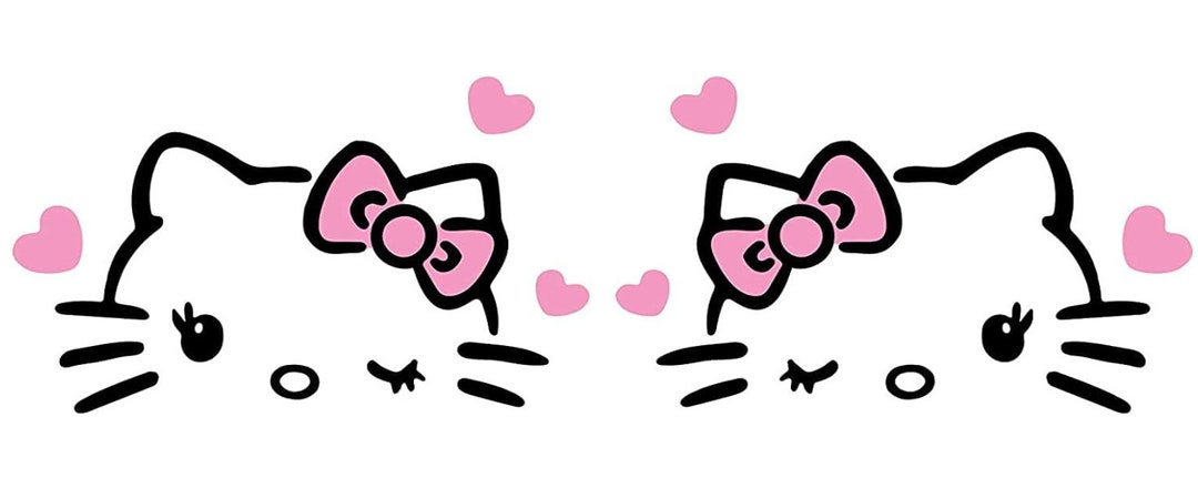Set of Hello Kitty Wink Wall Car Decal - Etsy
