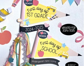 PRINTABLE Instant Download Digital Back to School Pennant Banner Flag ...