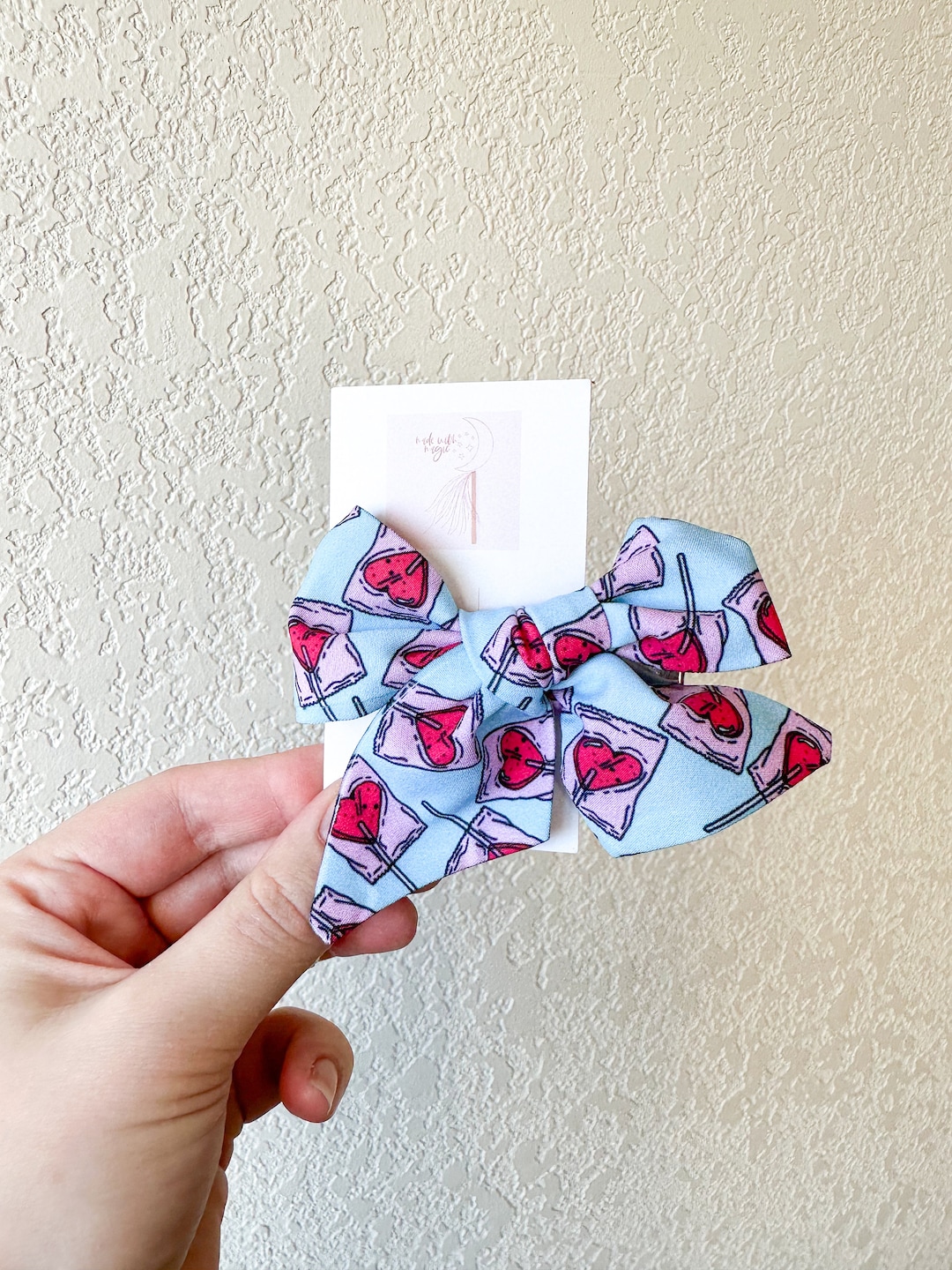 Heart Sucker Ruth Hair Bow, Alligator Clip, Nylon Headband - Etsy